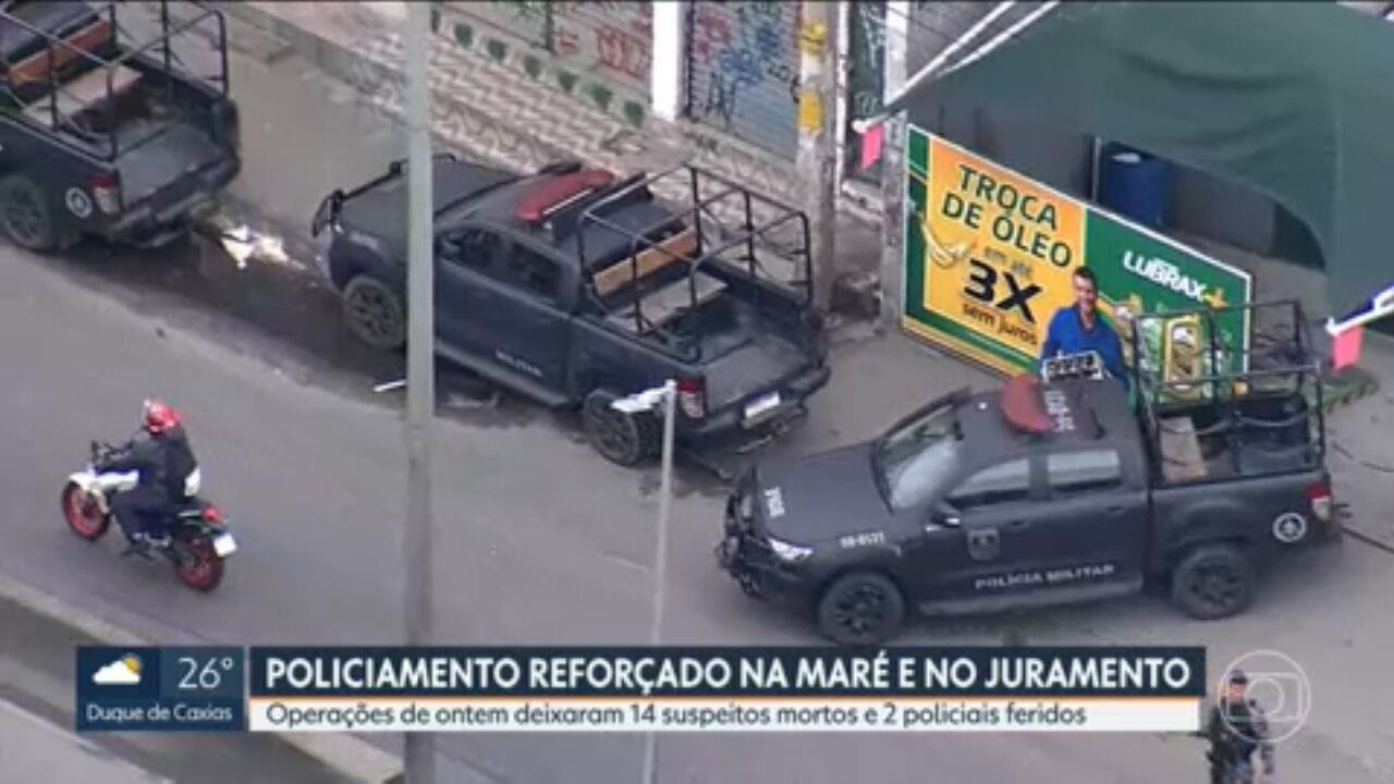 Policiamento é reforçado na Maré após operação que deixou 8 mortos