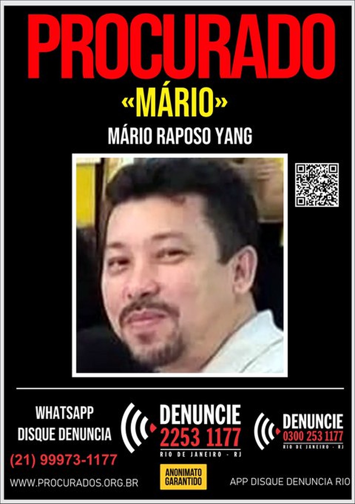 Disque Denúncia divulga cartaz pedindo informações sobre suspeito de ...