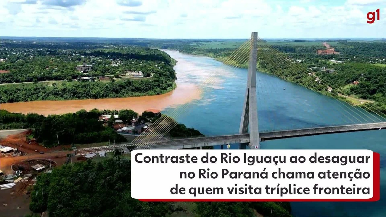 VÍDEO: Contraste do Rio Iguaçu ao desaguar no Rio Paraná chama atenção ...
