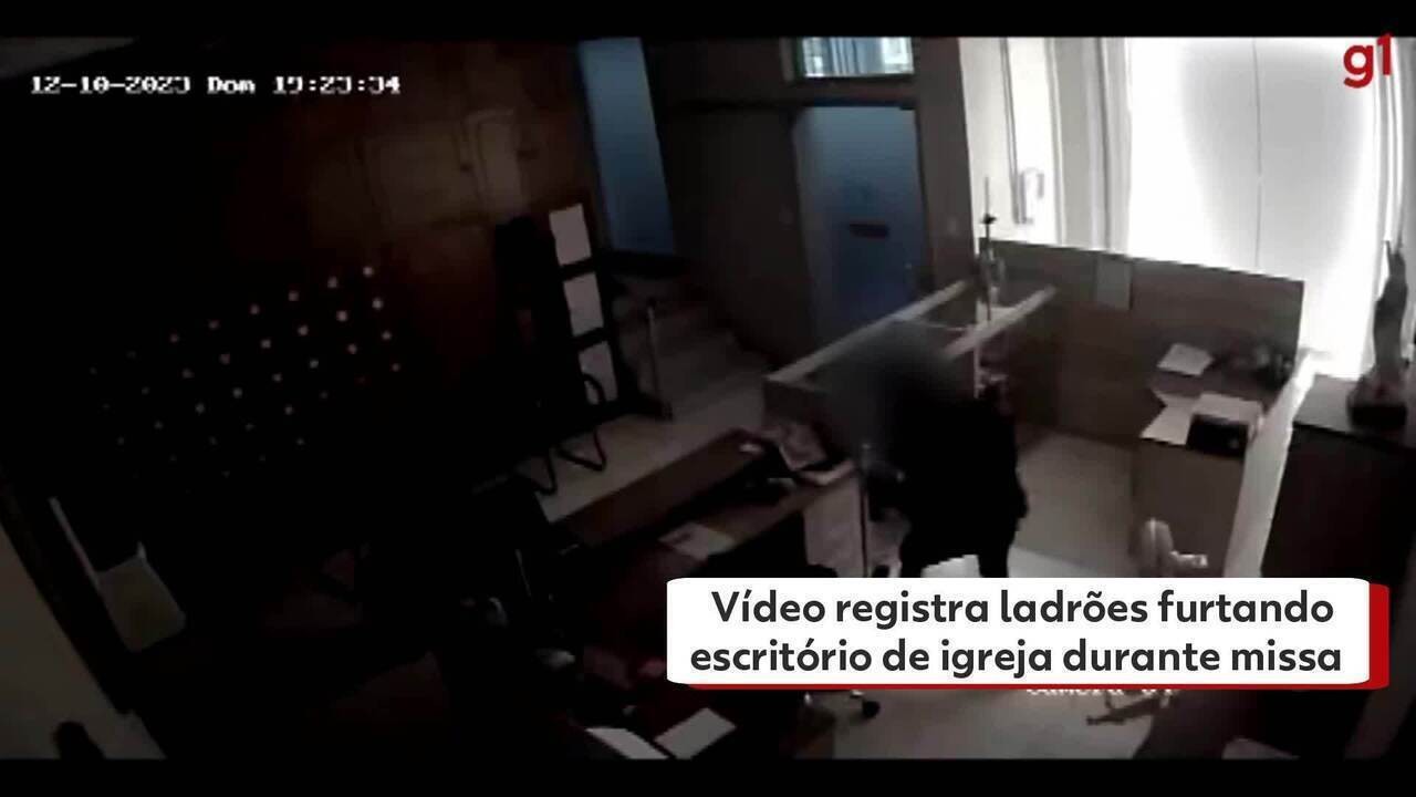 Vídeo registra ladrões furtando prédio de igreja durante missa; dupla ...