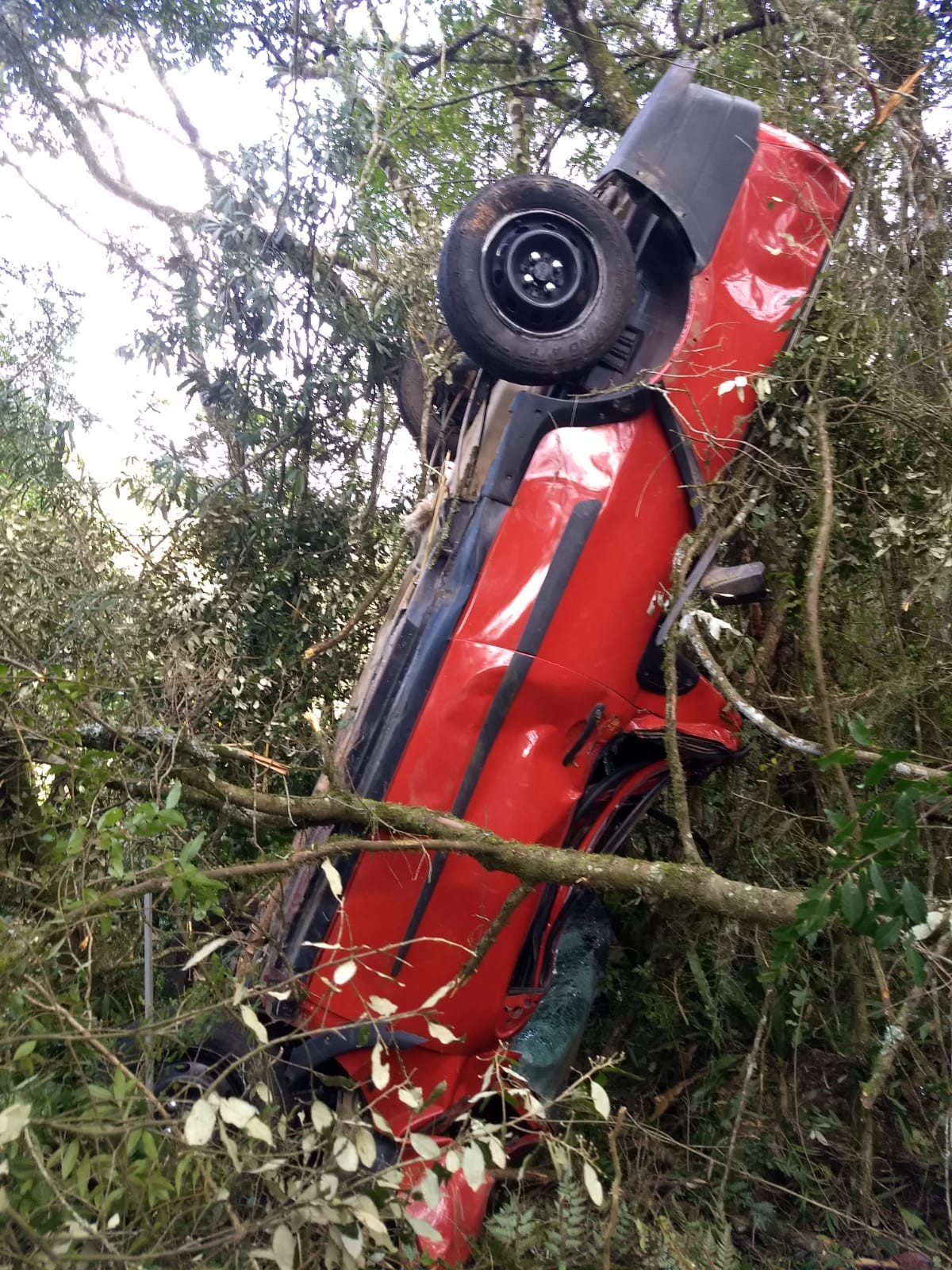 Veículo sai de pista, capota e motorista é socorrido 16 horas depois em ...