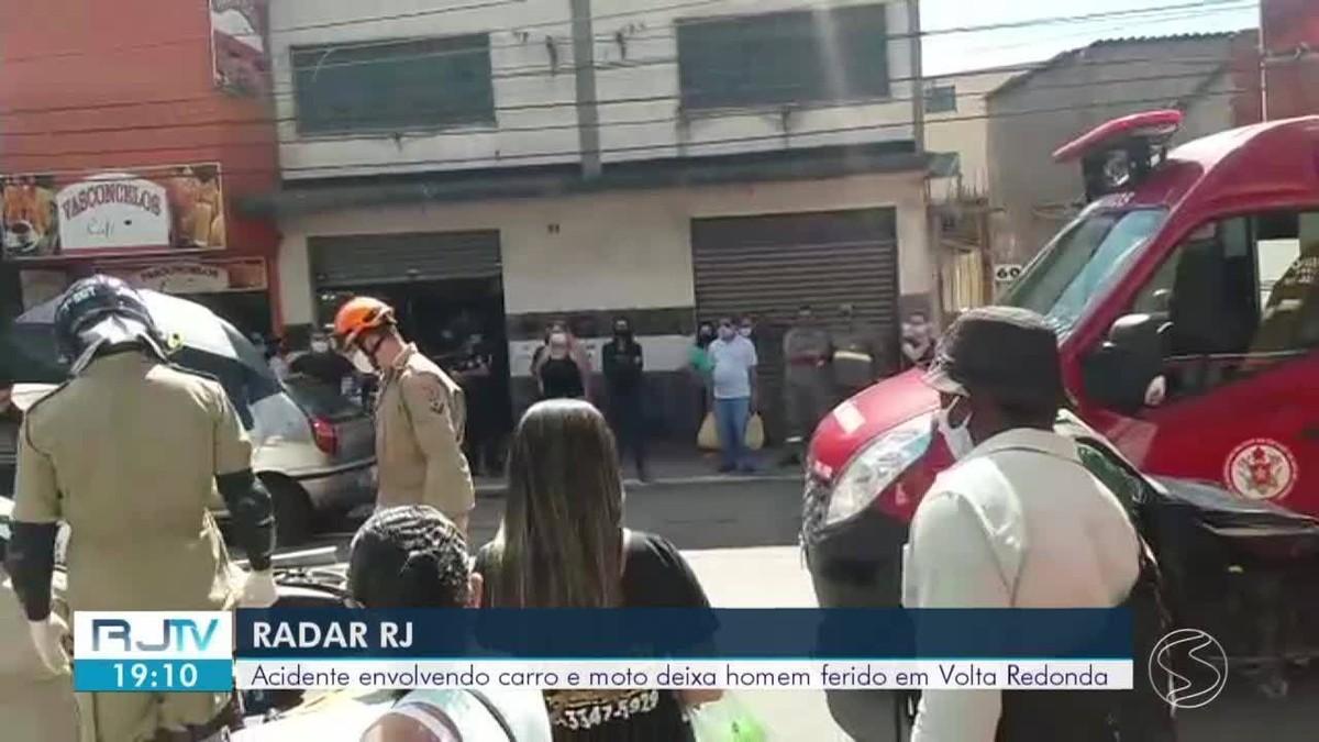 Acidente envolvendo carro e moto deixa homem ferido em Volta Redonda | Sul do Rio e Costa Verde | G1