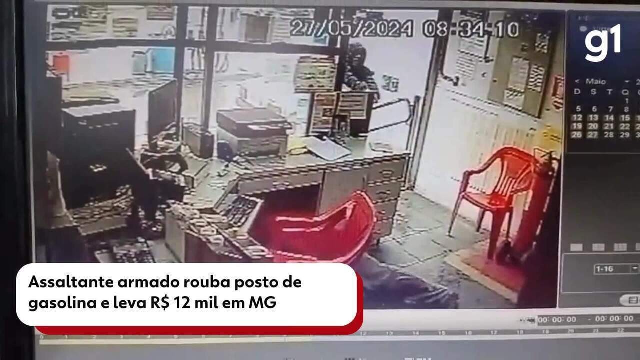 Assaltante armado rouba posto de combustíveis e leva R$ 12 mil em MG ...