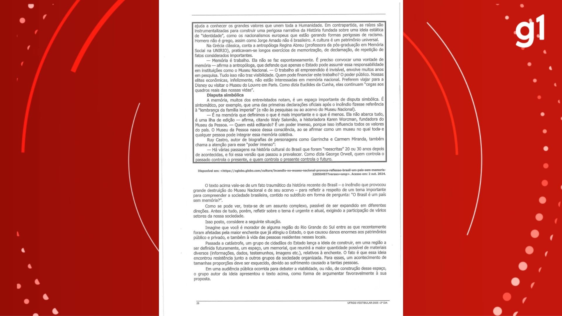 Confira os gabaritos das provas do vestibular 2025 da UFRGS