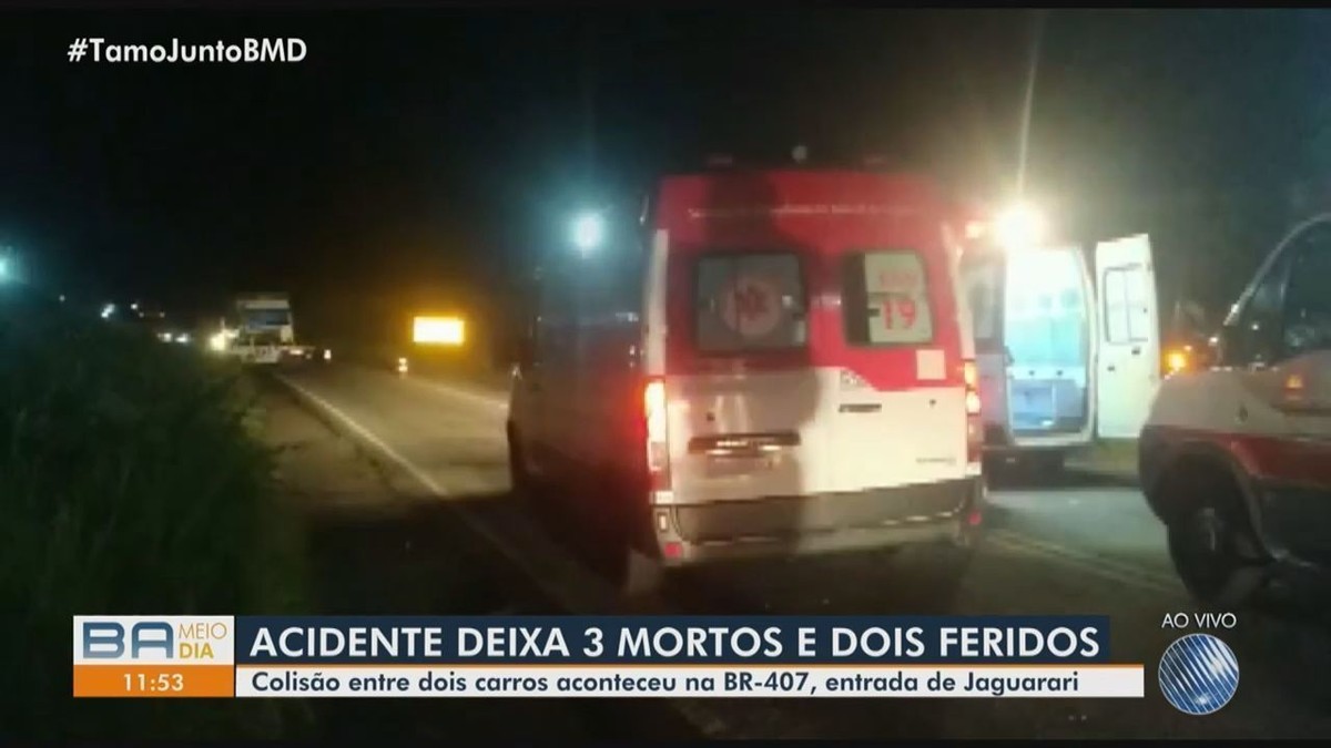 Três pessoas morrem e duas ficam feridas após batida entre carros no norte da Bahia | Bahia | G1