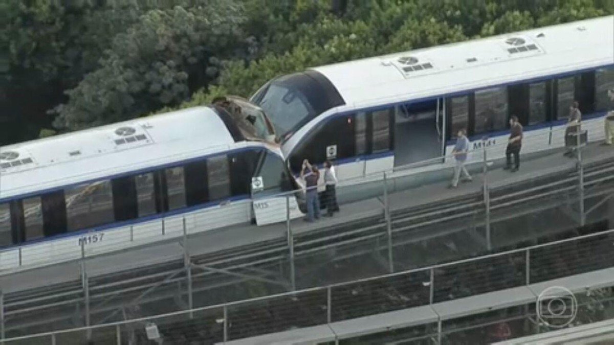 Trens do monotrilho batem de frente em São Paulo | Jornal Nacional | G1
