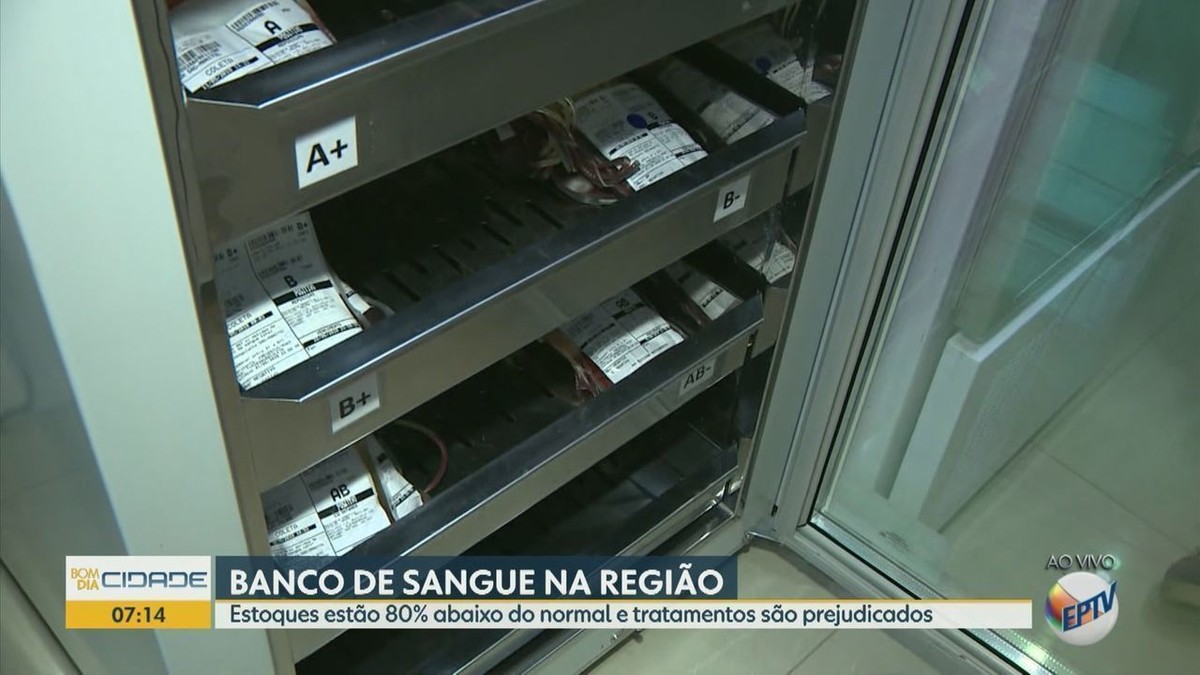 Centro de Hematologia de Campinas tem estoque de bolsas de sangue 80% abaixo do normal e faz ...