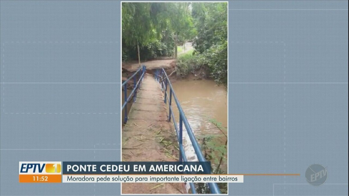 Ponte de pedestres desaba com chuvas e preocupa moradores de Americana ...