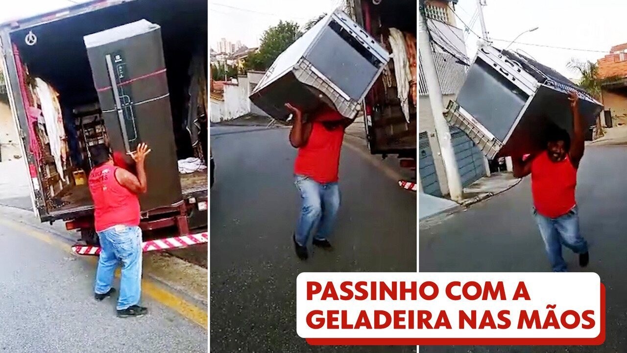 VÍDEO: Homem viraliza ao fazer passinho de funk com geladeira nas ...