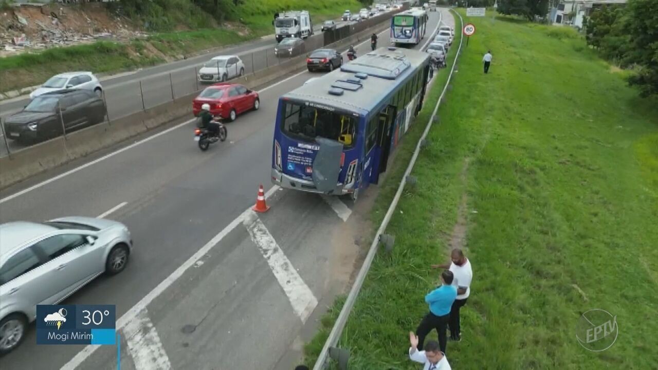 Batida entre dois ônibus na Rodovia Santos Dumont deixa 6 feridos em Campinas