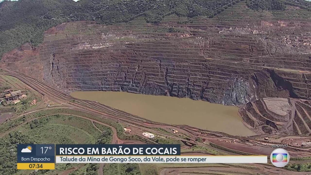 Em caso de rompimento de barragem, rio que corta Barão de Cocais pode ...