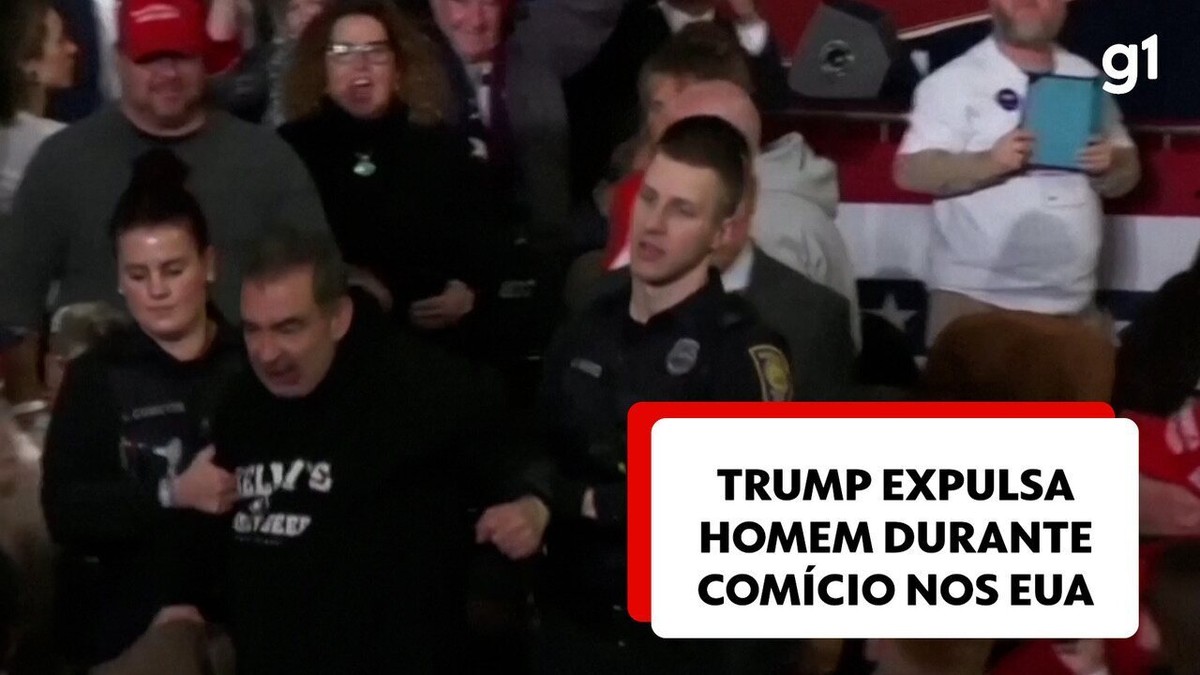 Trump Expulsa Homem Que Interrompeu Seu Discurso Durante Comício Em New