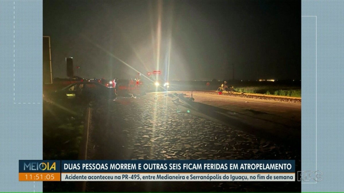 Dois morrem e seis ficam feridos após atropelamento na PR-495, diz PRE | Oeste e Sudoeste | G1