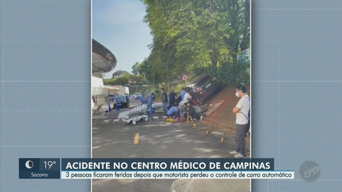 Motorista perde controle e carro atropela duas pessoas em frente ao Centro Médico de Campinas ...