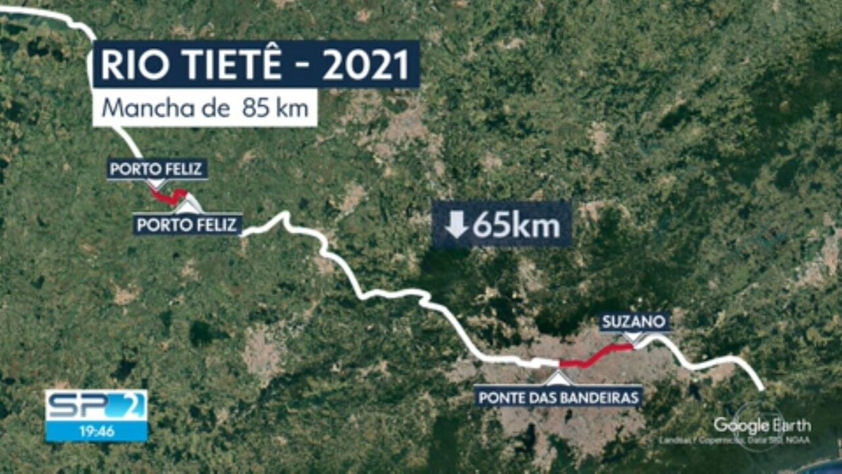 Mancha de poluição no Rio Tietê diminuiu de 150 km para 85 km nos ...