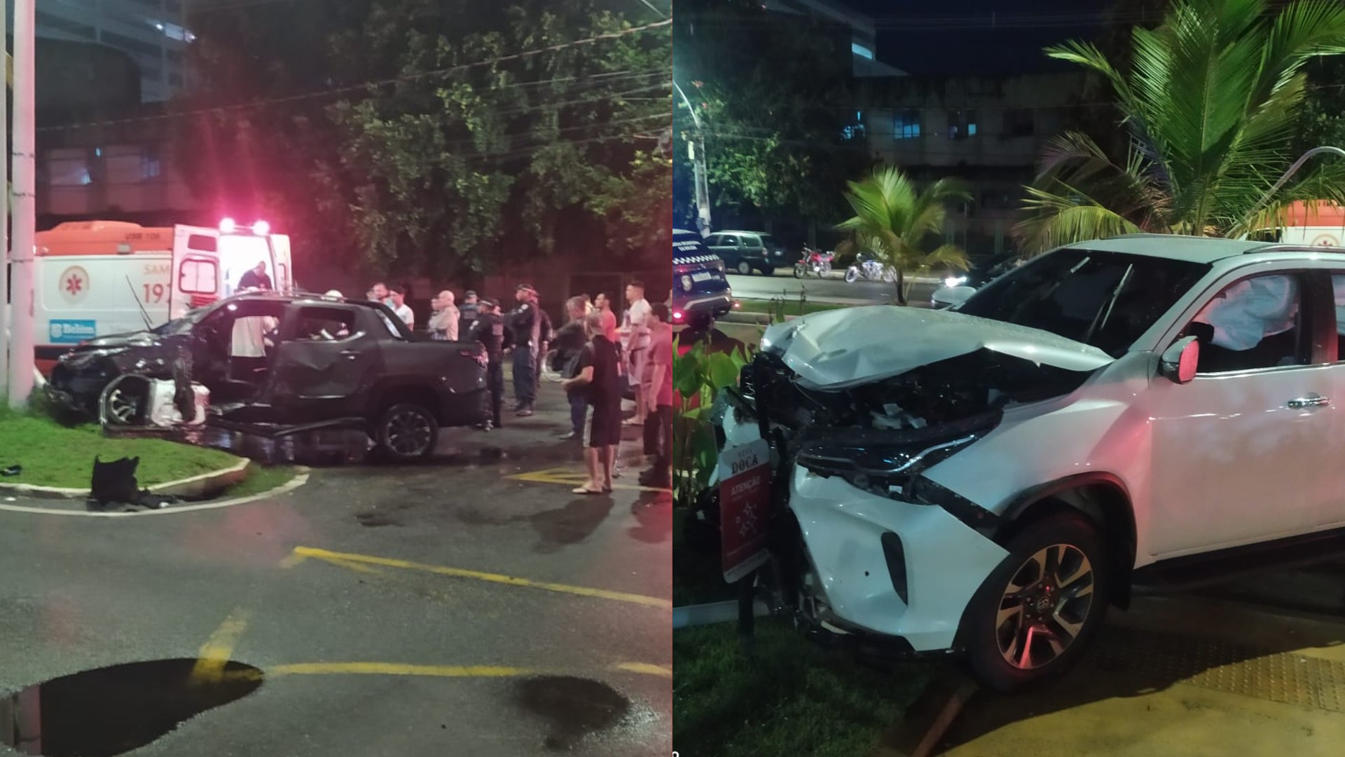Motorista fica preso às ferragens após acidente grave na Doca | G1