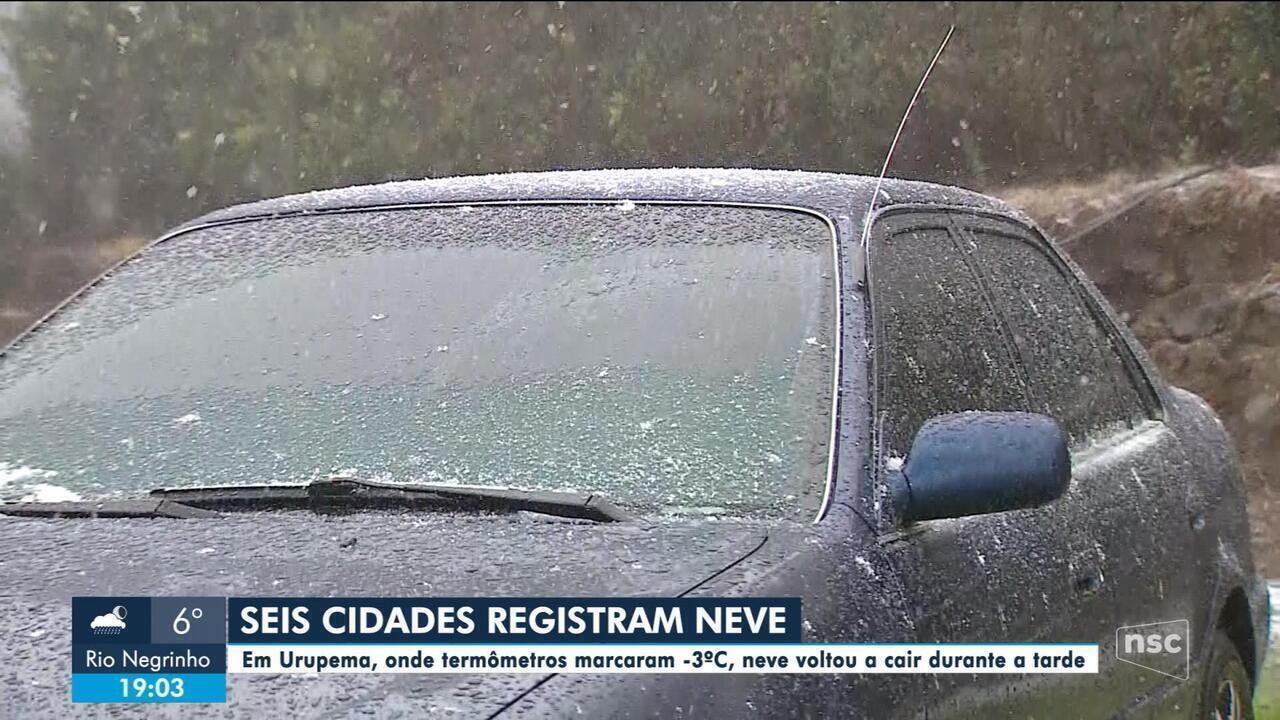 Ao menos 6 cidades de SC registram neve nesta segunda (28); VÍDEOS ...