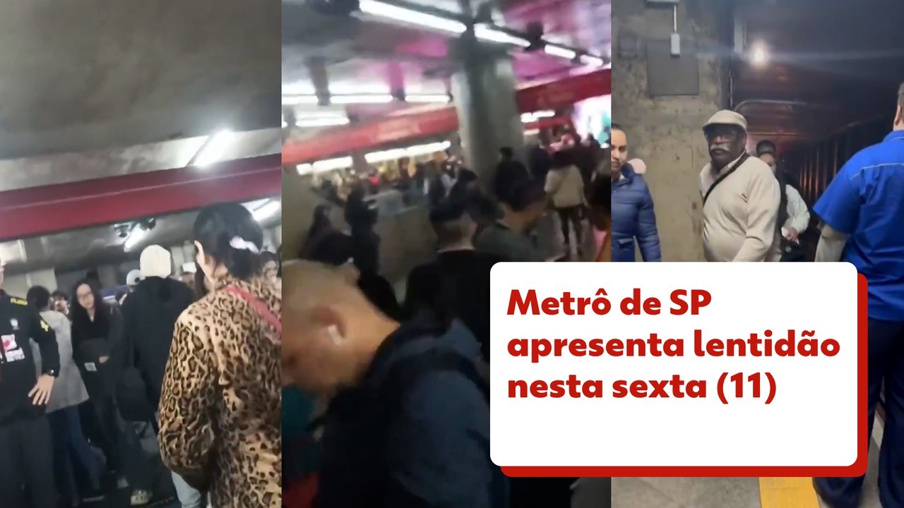 Linhas Azul, Verde e Vermelha do Metrô de SP apresentam lentidão