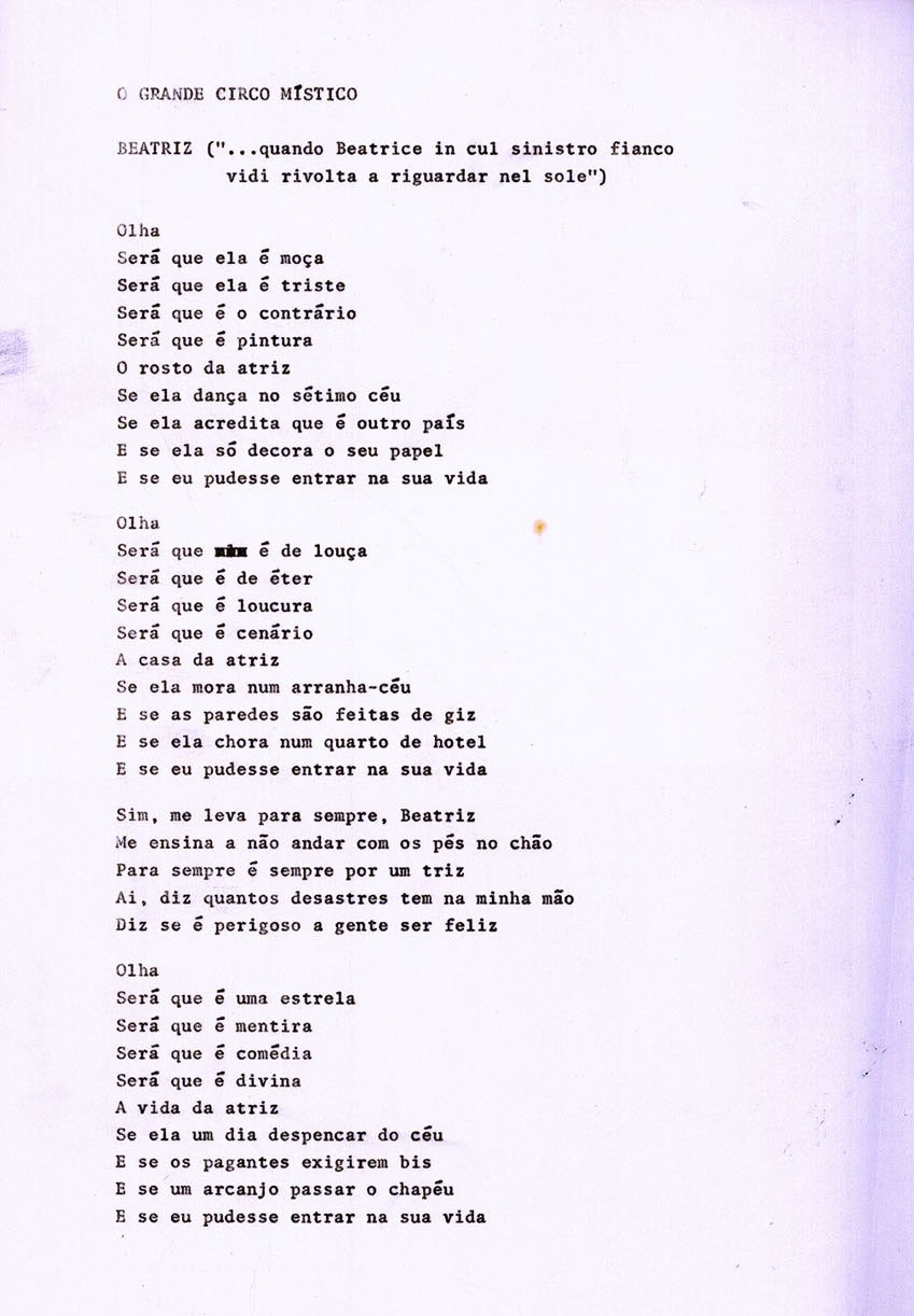 'Beatriz', valsa de Chico Buarque e Edu Lobo, segue há 40 anos a sina ...
