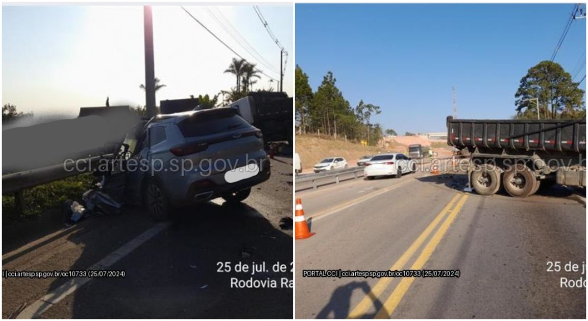 Motorista morre após acidente entre carro e caminhão na Rodovia Raposo Tavares em São Roque ...