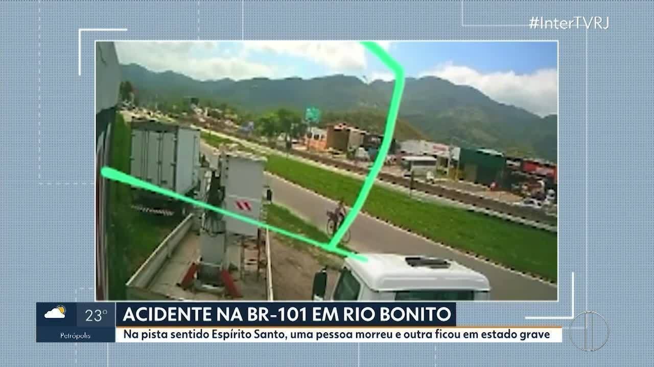 Homem morre e namorada fica em estado grave em acidente de carro na BR-101, em Rio Bonito, no RJ