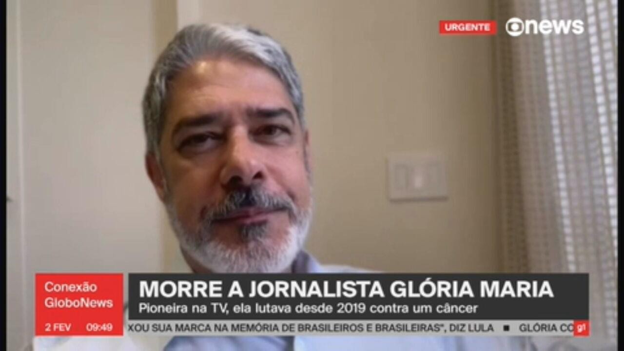 Bonner exalta legado de Glória Maria: 'Símbolo do telejornalismo' | G1