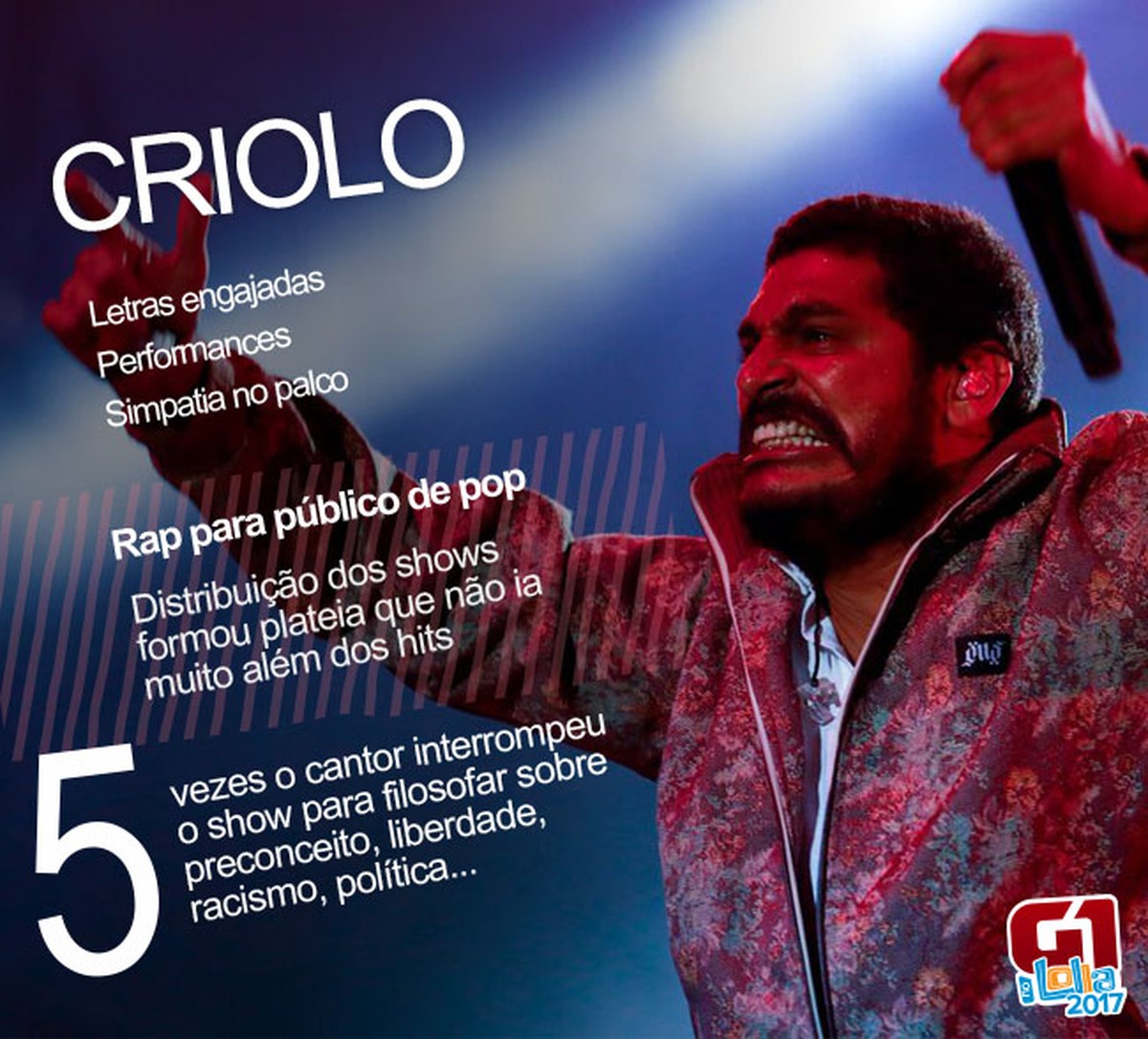 Criolo canta sobre a periferia para moderninhos e roqueiros no Lolla ...