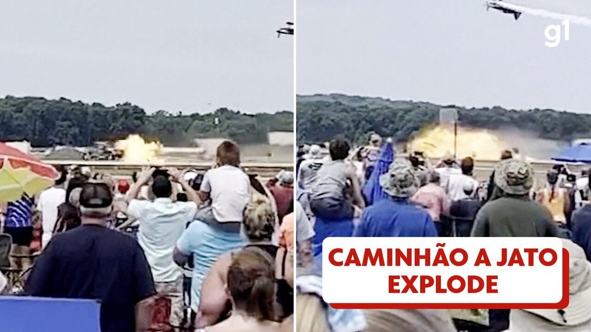 Caminhão a jato explode durante apresentação nos EUA; VÍDEO | Mundo | G1