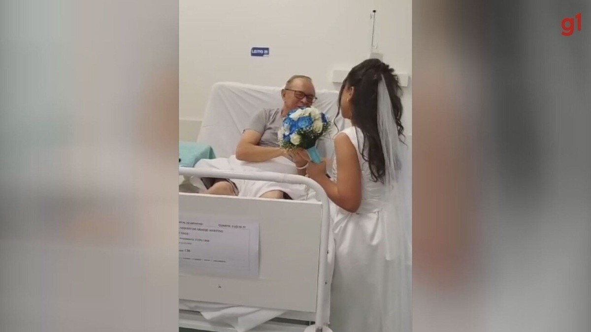 Noiva para em hospital para receber a bênção do avô internado um dia ...