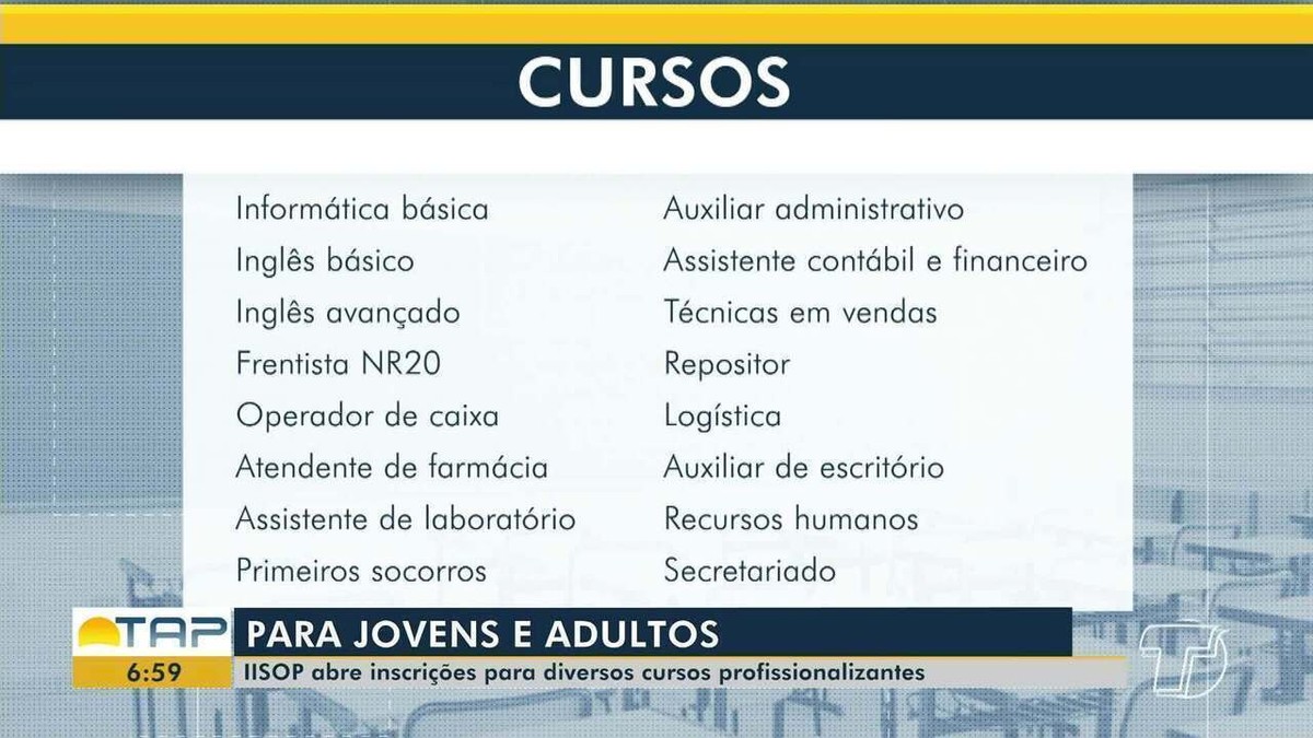 IISOP oferta 270 vagas para cursos profissionalizantes em Santarém ...