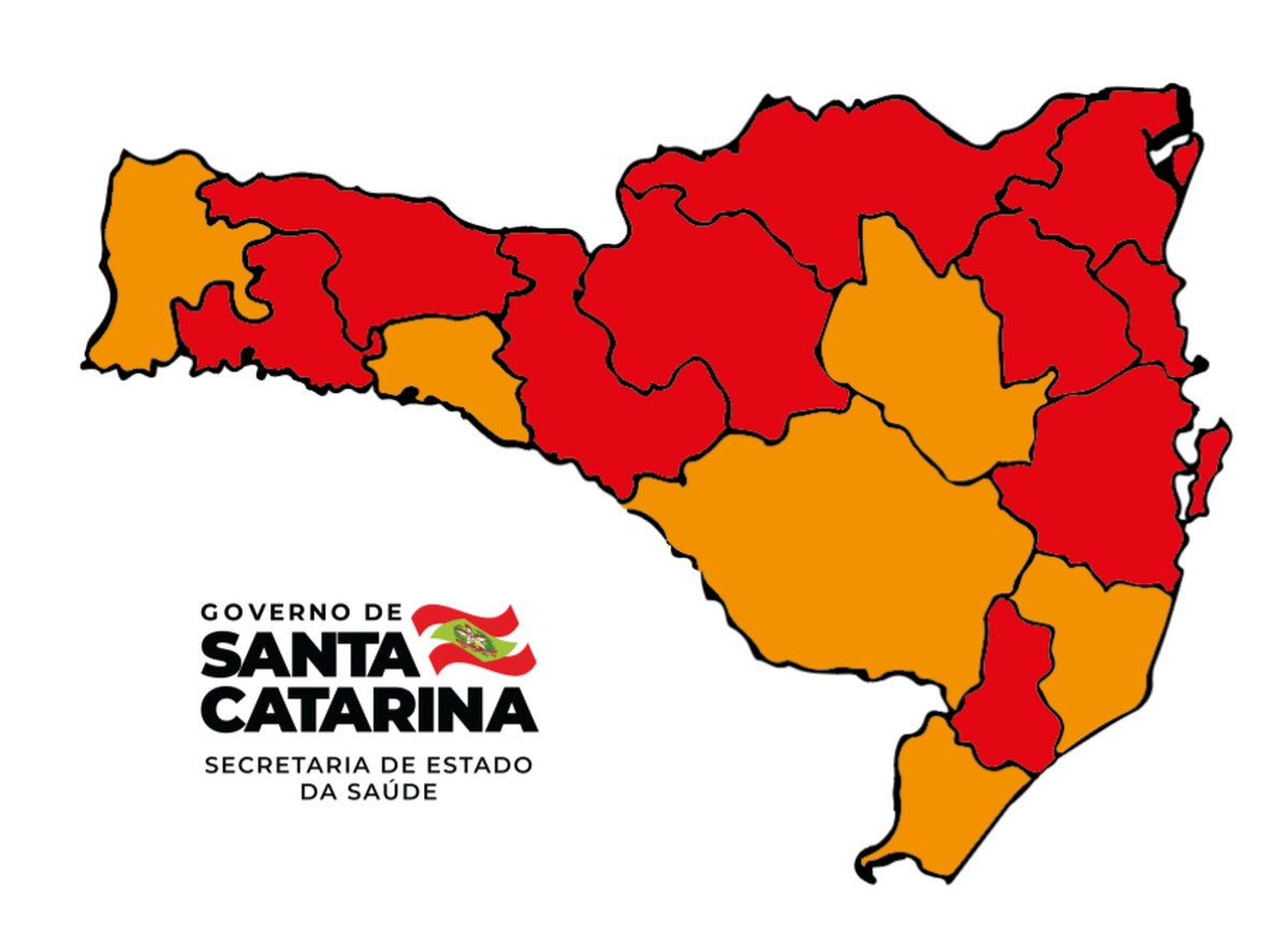 Mapa de risco da Covid-19: SC tem 10 regiões em situação gravíssima ...