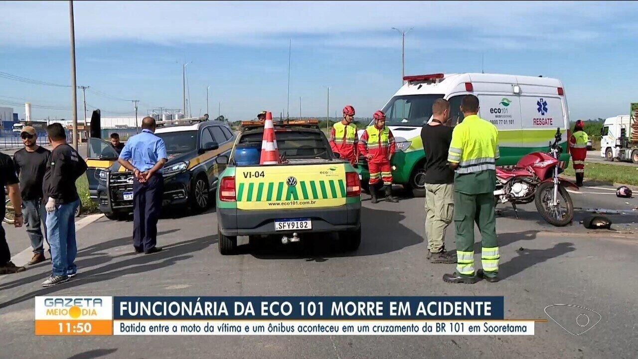 Mulher a caminho do trabalho morre em acidente entre ônibus e moto na BR-101 no ES | Norte e ...