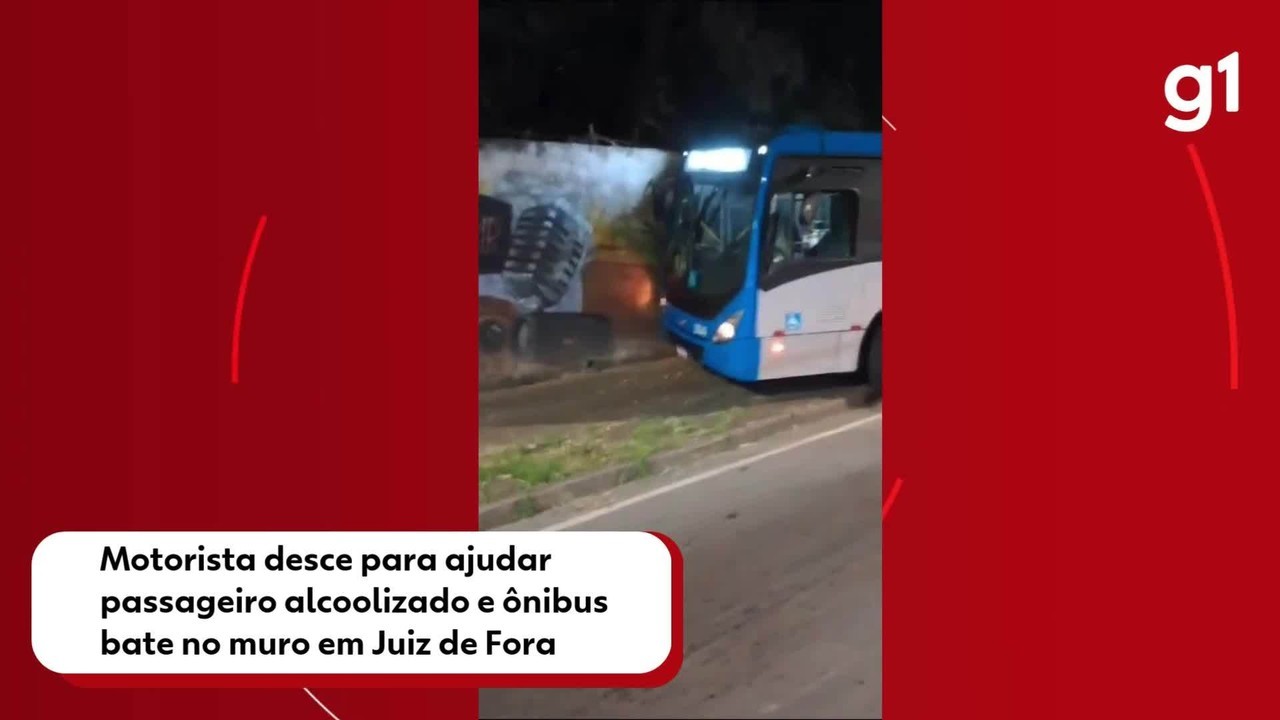 Motorista desce para ajudar passageiro alcoolizado e ônibus bate em muro em Juiz de Fora | Zona ...