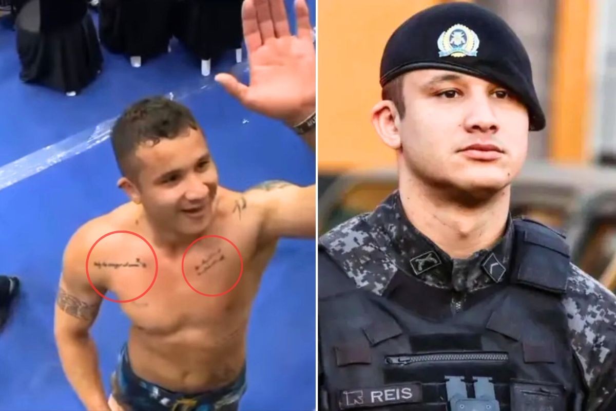 Bala que matou PM da Rota atingiu região de tatuagem com oração: 'armas ...