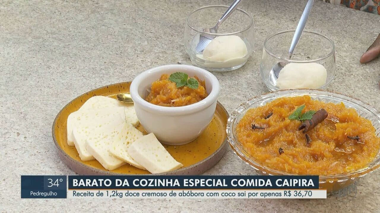 'Barato da Cozinha': aprenda a fazer doce cremoso de abóbora com coco ...