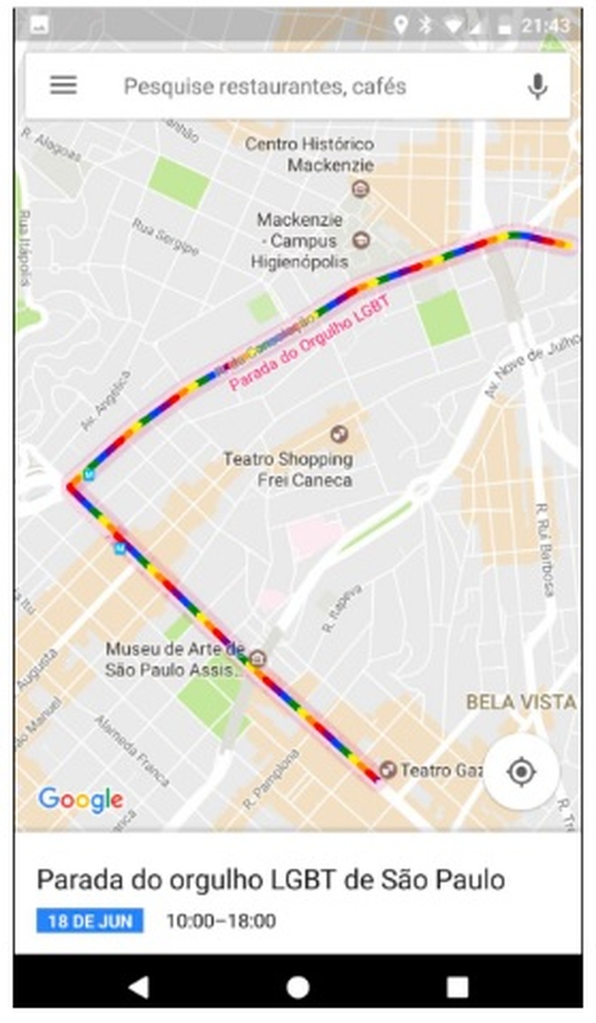 Google Maps vai indicar trajeto da Parada LGBT em SP com cores do arco ...