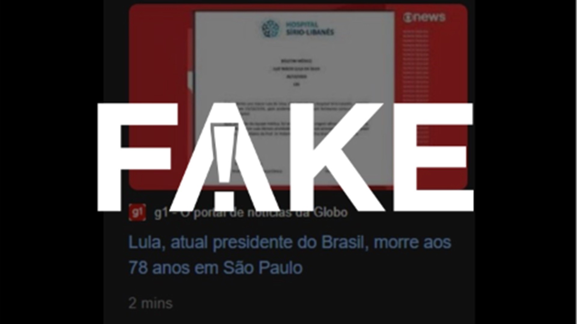 É #FAKE que Lula tenha morrido após acidente doméstico e que g1 tenha ...
