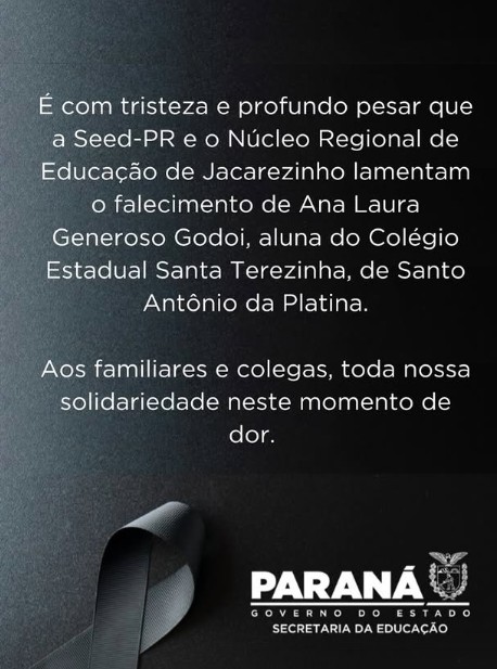 Colégio de adolescente que morreu após formatura no Paraná publica ...