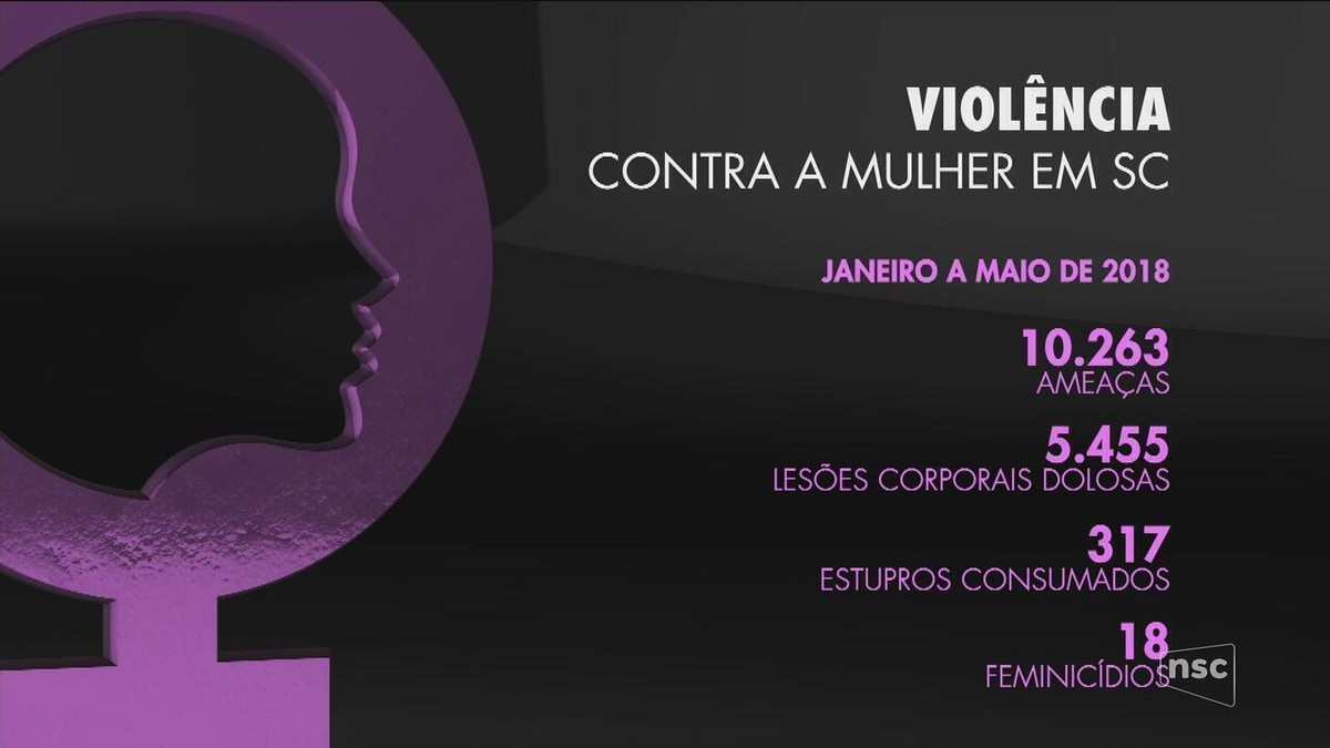 SC registra 18 feminicídios e 5,4 mil lesões corporais dolosas em cinco ...