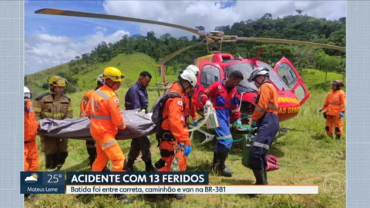 Acidente entre carreta com bois, caminhão e van deixa feridos na BR-381, em Nova Era | Minas ...