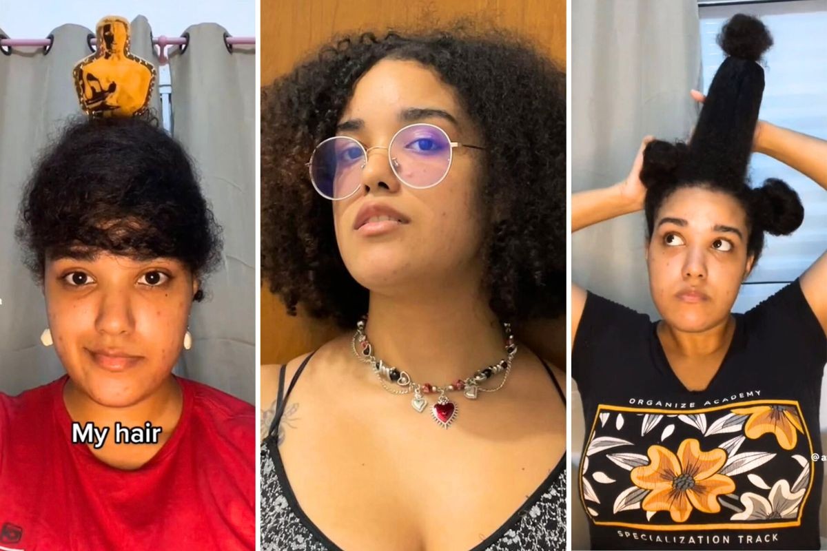 Jovem viraliza com penteados em 'formato' fálico, de chapéu e estatueta ...