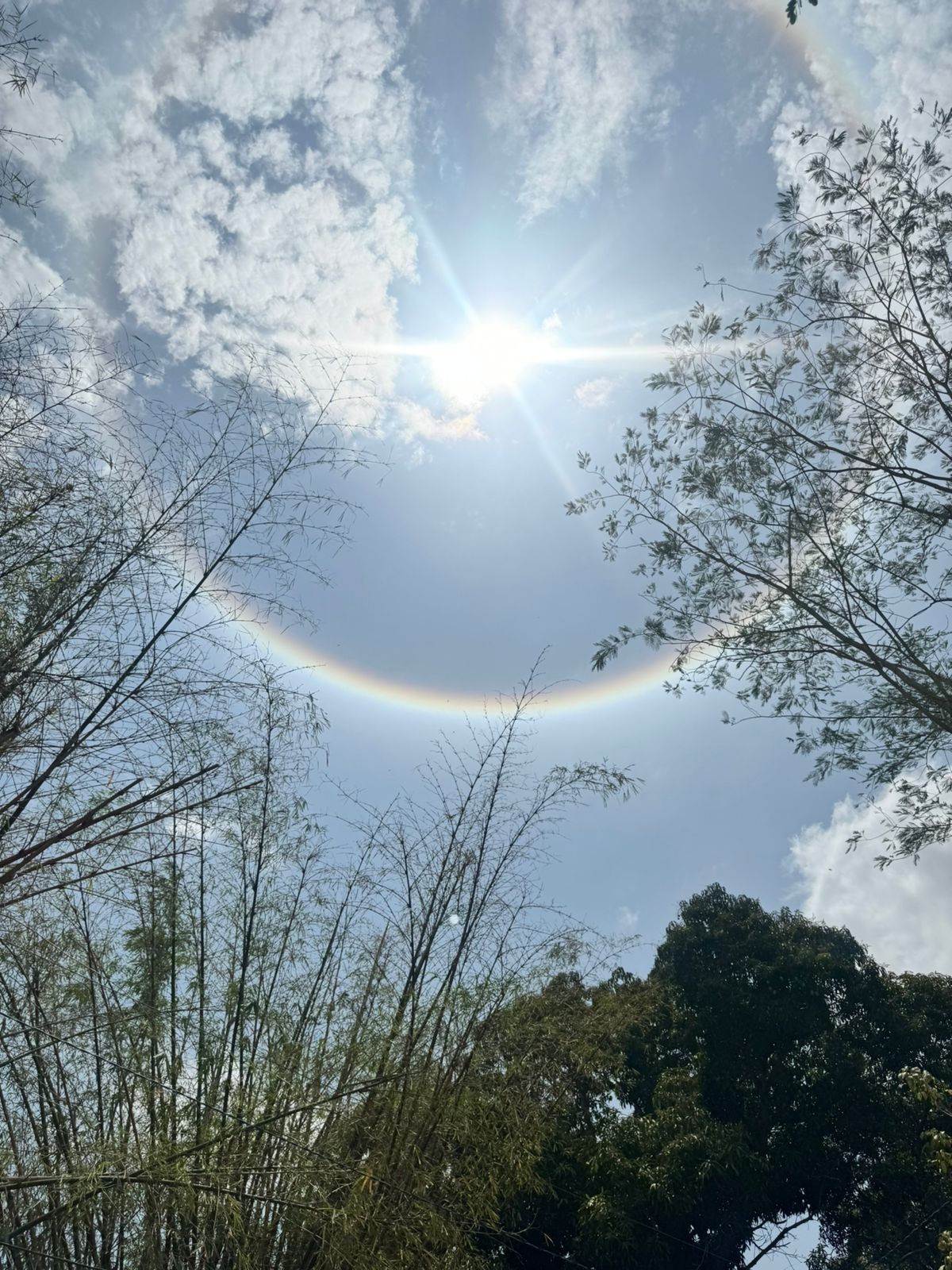 Sinal de chuva? Halo solar se forma ao redor do sol e chama a atenção ...