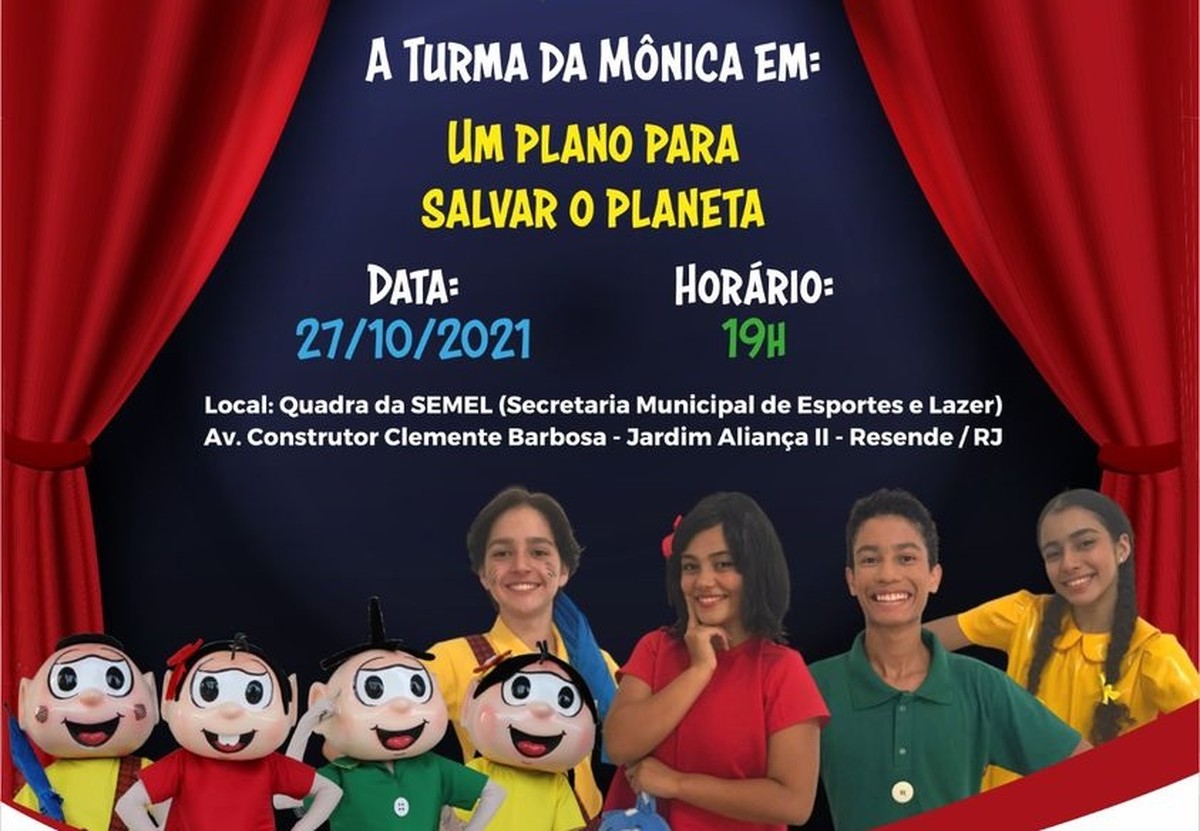 Espetáculo da Turma da Mônica é encenado de graça nesta quarta-feira em ...