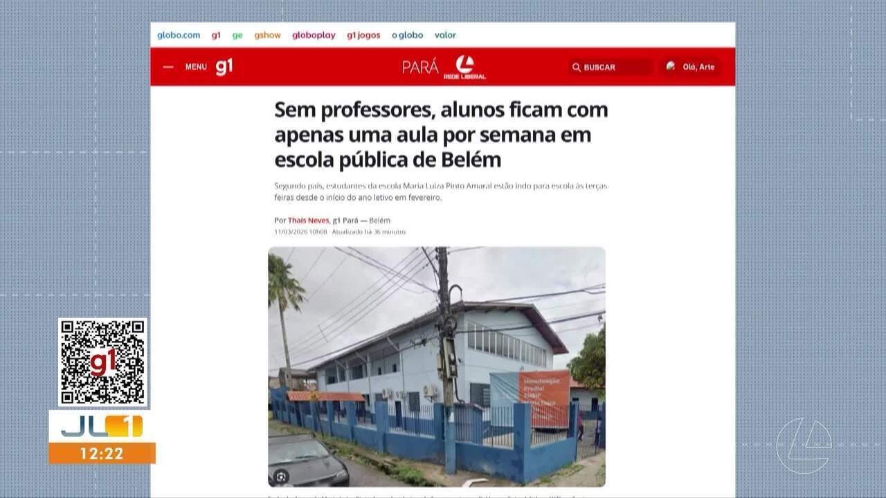 Sem professores, alunos ficam com apenas uma aula por semana em Belém | G1