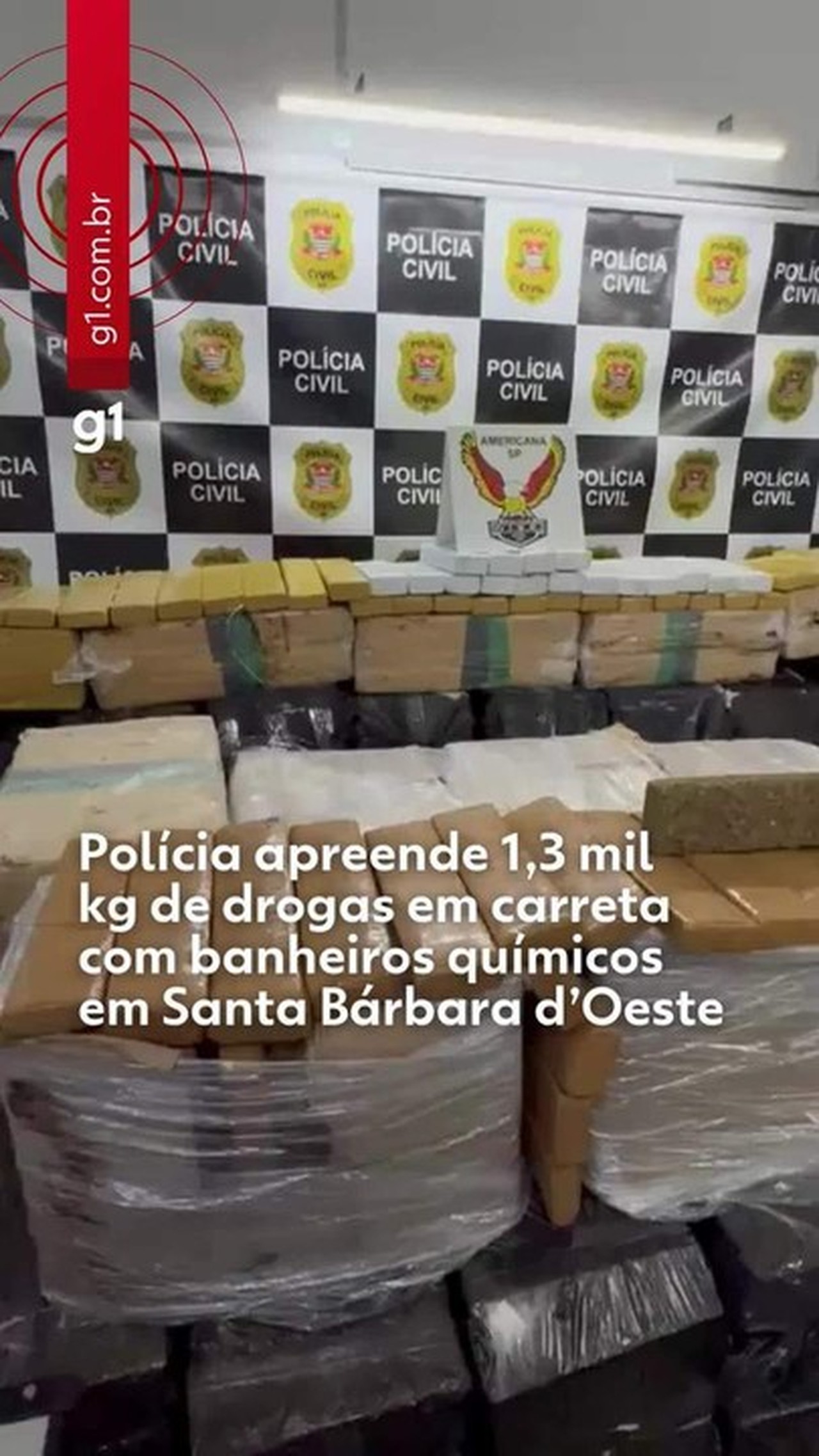 Apreensão de drogas: 1,5 tonelada em Santa Bárbara d'Oeste | G1