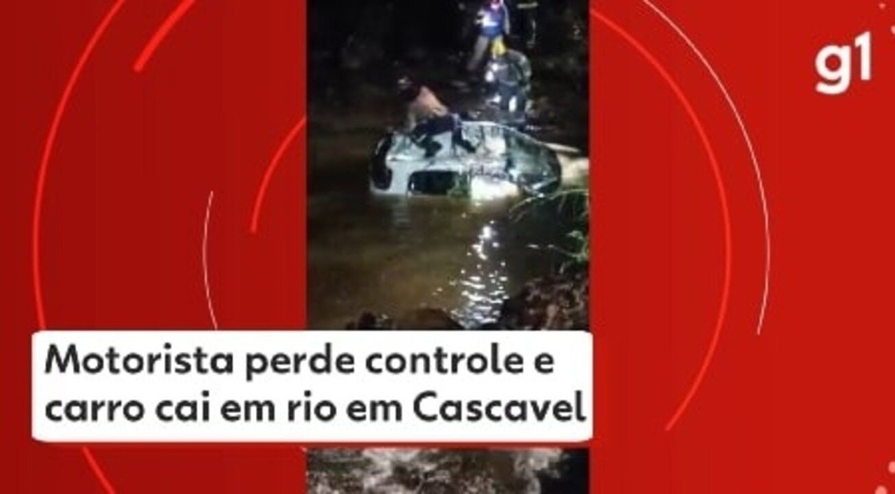 VIDEO: Imagem mostra momento em que motorista perde controle e carro cai em rio no PR | Oeste e ...