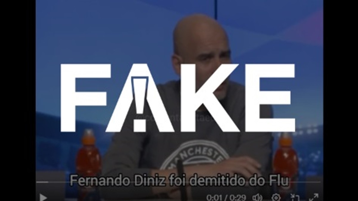 É #FAKE vídeo em que Guardiola lamenta demissão de Fernando Diniz do ...