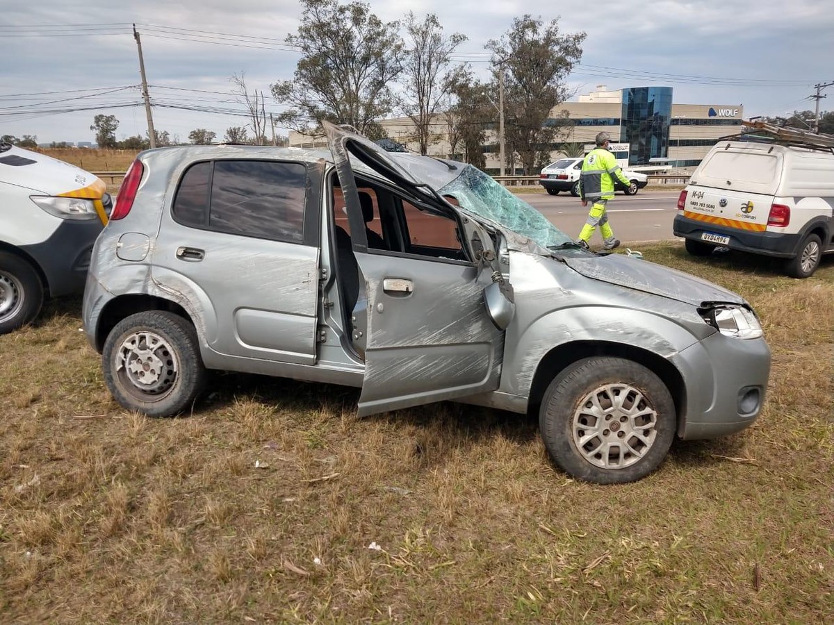 Capotamento deixa motorista ferida na Rodovia Santos Dumont em Indaiatuba | Campinas e Região | G1