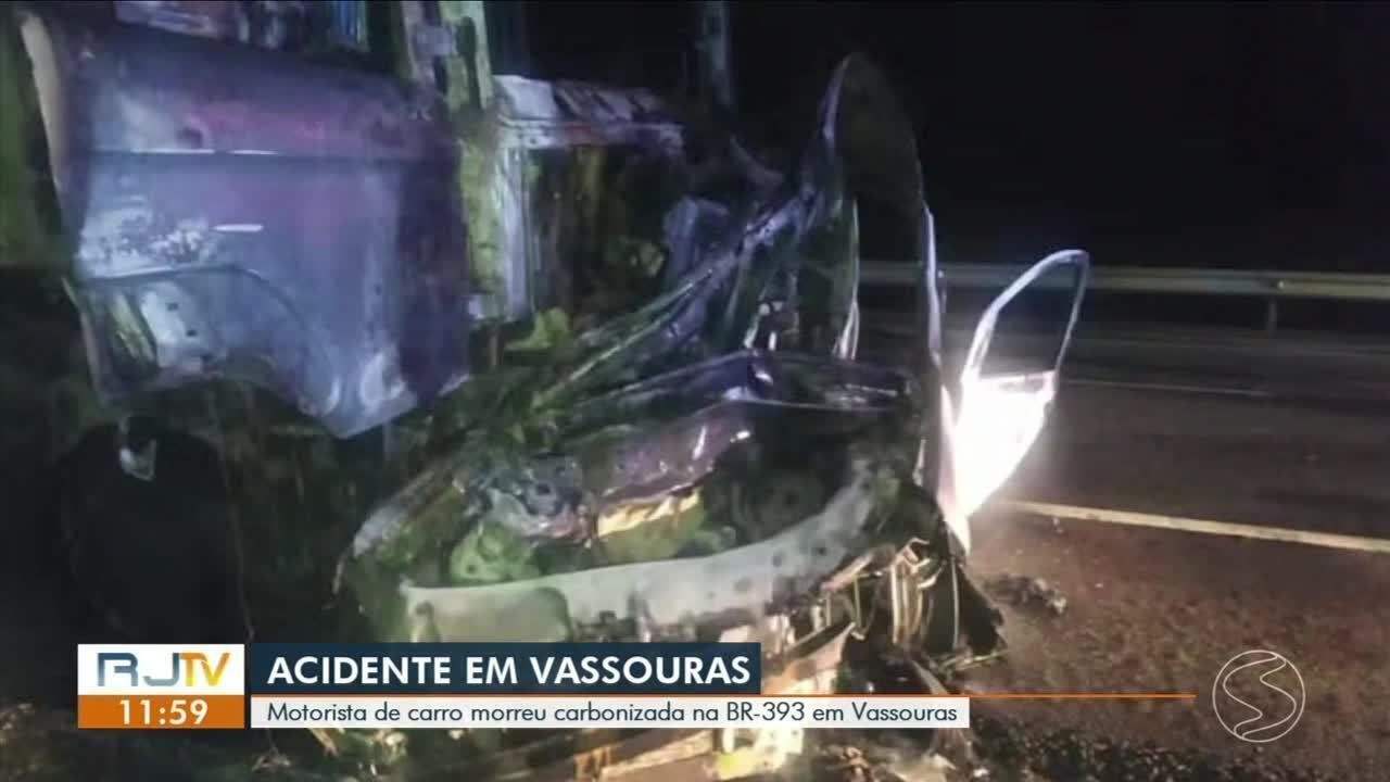 Motorista de carro morre carbonizada em acidente com caminhão em Vassouras | Sul do Rio e Costa ...