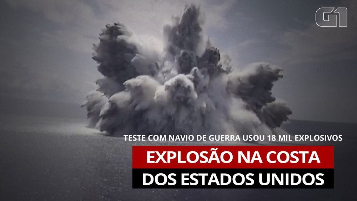 Marinha dos EUA provoca imensa explosão no mar durante teste; assista ...